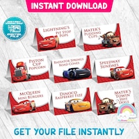 Cars Food Labels Instant Download, Cars Chalkboard Food Tent Cards ...