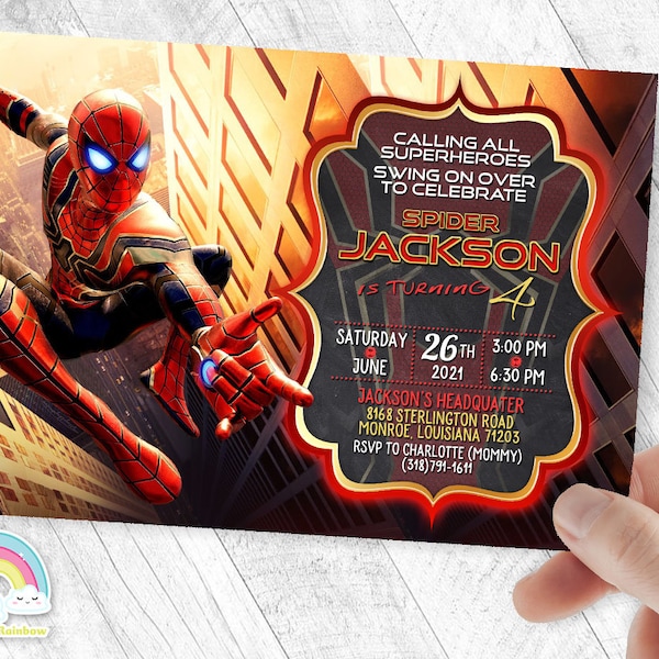 Spiderman Invitation - Etsy