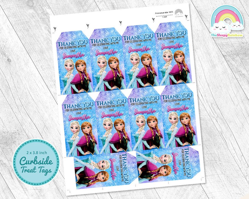 Anna Elsa Frozen Birthday Party Favor Tags Anna Elsa Frozen - Etsy