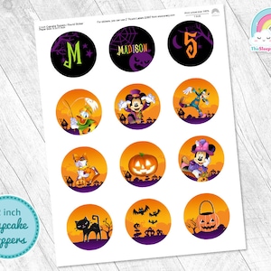 Mickey Cupcake Toppers 2 Inch Round Birthday Party Printable Mickey ...