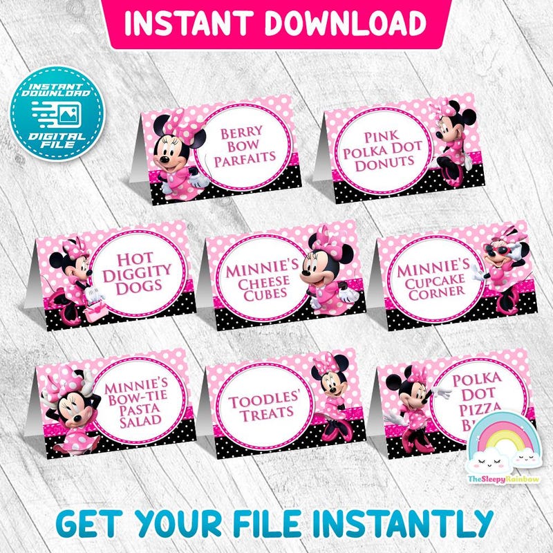 Minnie Food Labels - Etsy