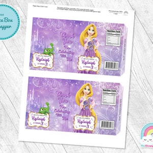 Princess Rapunzel Birthday Party 6 Oz Juice Box Wrapper Tangled Juice ...