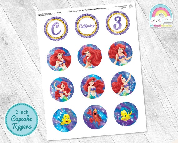 Paper & Party Supplies Little mermaid 2 inch stickers Little Mermaid ...
