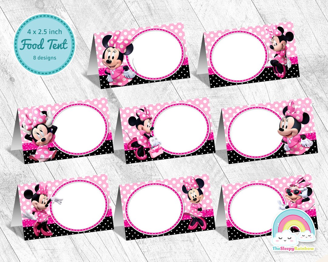 Minnie Mouse Food Tent Birthday Party Printable Minnie Pink Bowtique ...
