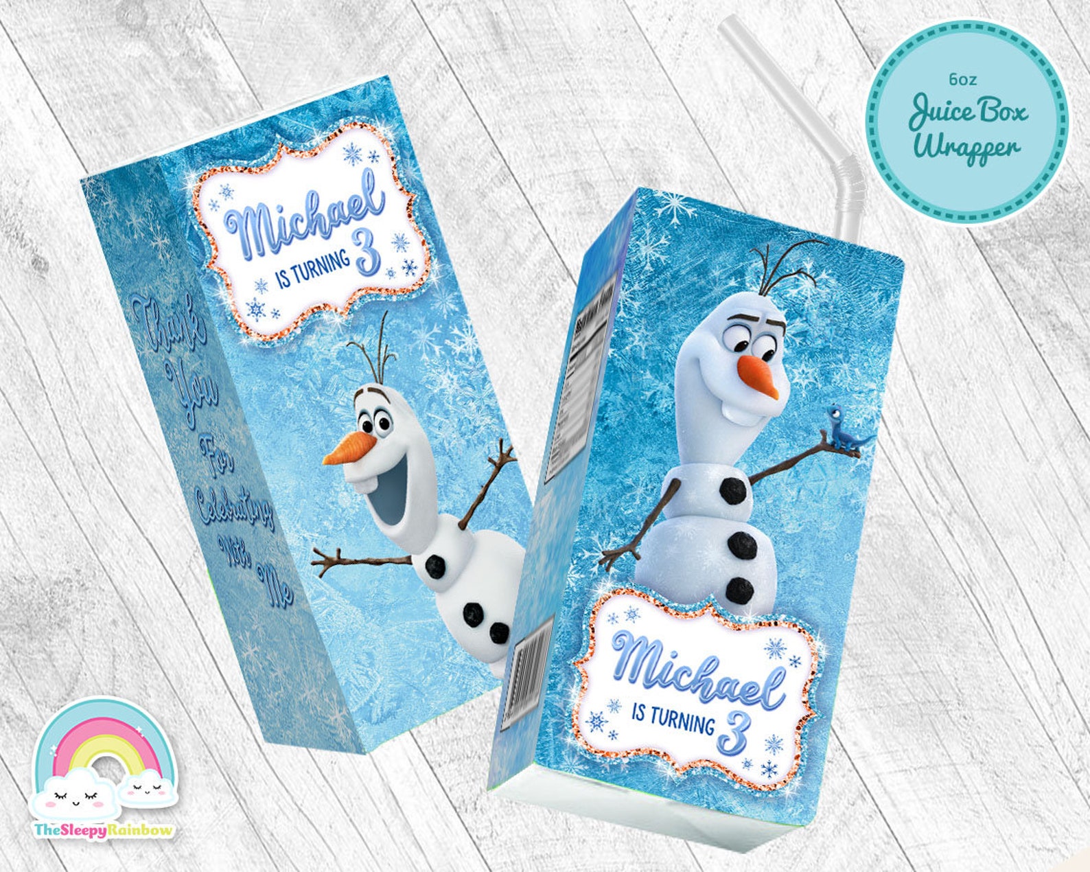 Frozen Olaf Birthday Party 6 Oz Juice Box Wrapper Frozen Olaf Juice Box ...