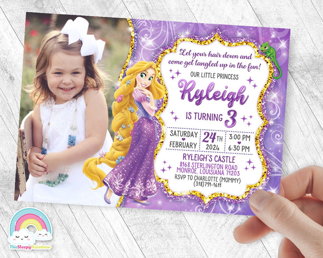 Princess Rapunzel Invitation Birthday Invite Party Tangled Invites ...