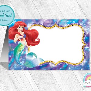 Little Mermaid Food Tent Birthday Party Printable Ariel Mermaid Food ...