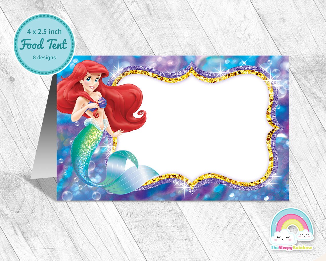 Little Mermaid Food Tent Birthday Party Printable Ariel - Etsy