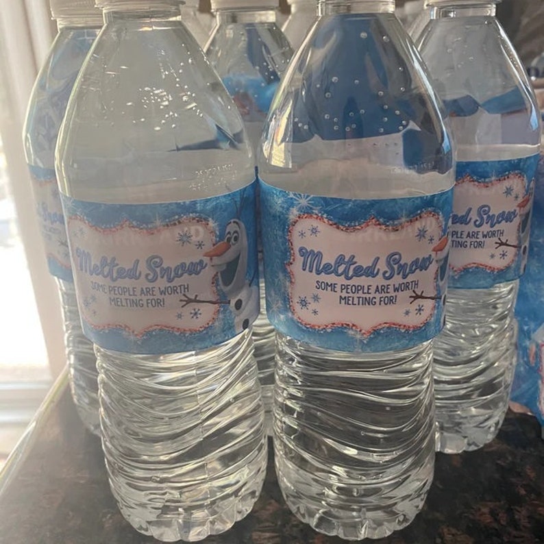 Olaf Melted Snow Bottle Label Birthday Party Olaf Water Bottle Wrapper ...