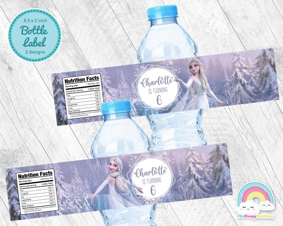 Elsa White Dress Frozen Birthday Party Bottle Label Elsa | Etsy