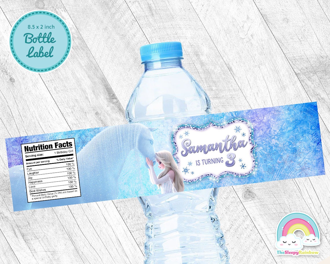 Frozen 2 Elsa the Nokk Birthday Party Bottle Label Elsa Water - Etsy