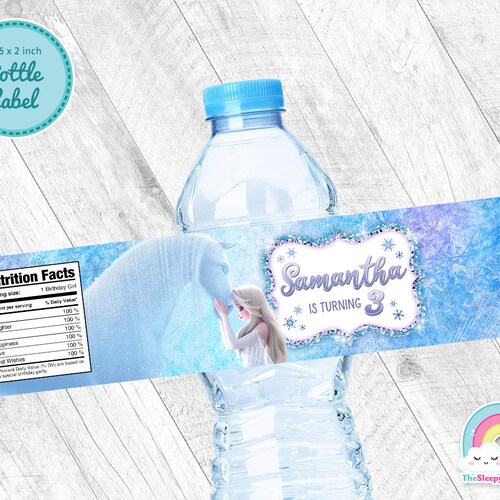 Frozen 2 Elsa The Nokk Birthday Party Bottle Label Elsa Water Etsy