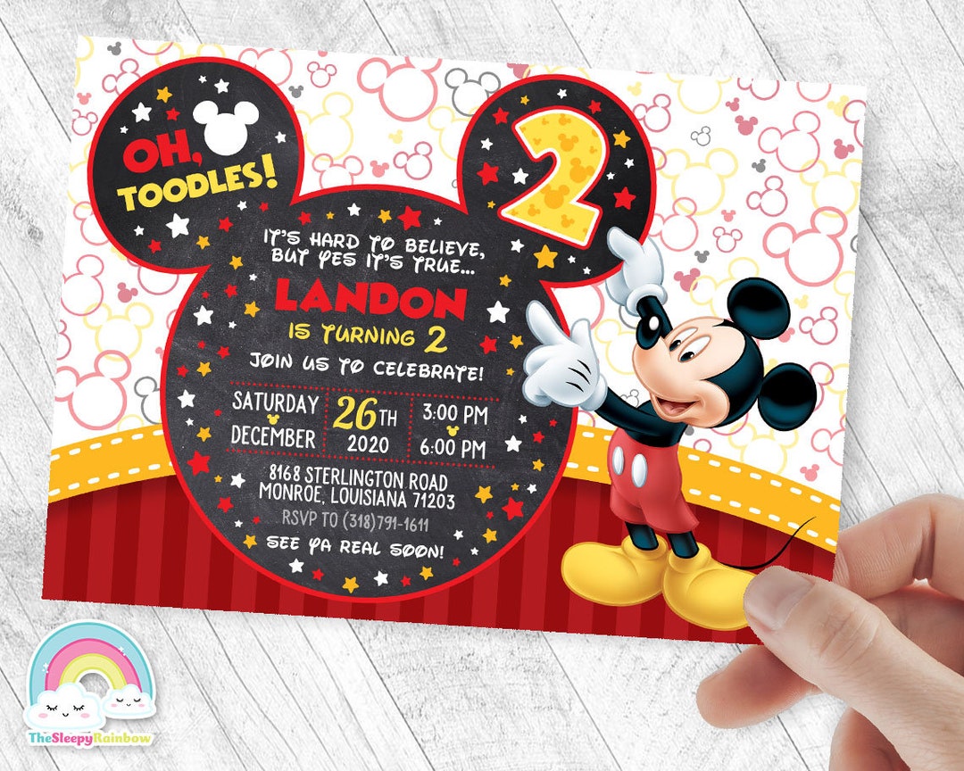 Mickey Mouse Invitation Birthday Invite Party Mickey Chalk Invites ...