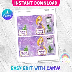 Princess Rapunzel Birthday Party 6 Oz Juice Box Wrapper Tangled Juice ...