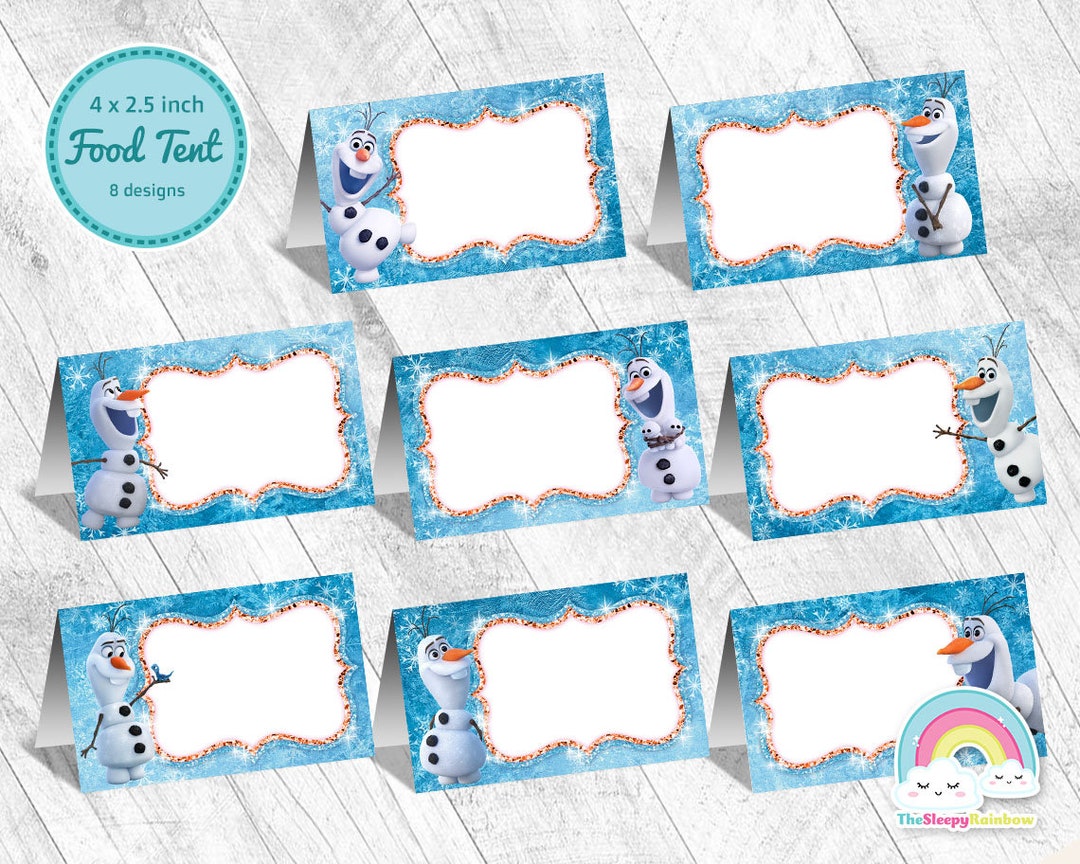 Frozen Olaf Food Tent Birthday Party Printable Frozen Food Label 8 ...
