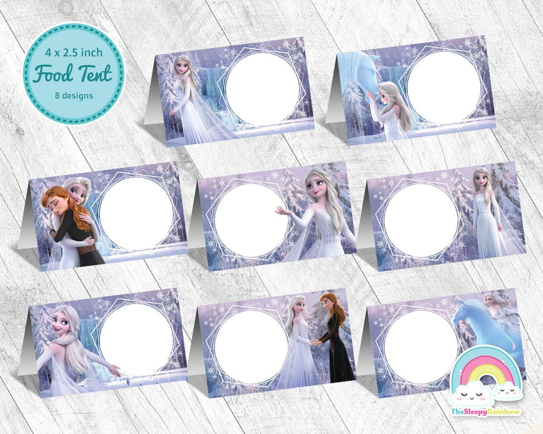 Frozen Elsa White Dress Food Tent Birthday Party Printable Frozen Food ...