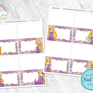 Princess Rapunzel Food Tent Birthday Party Printable Tangled Food Label ...