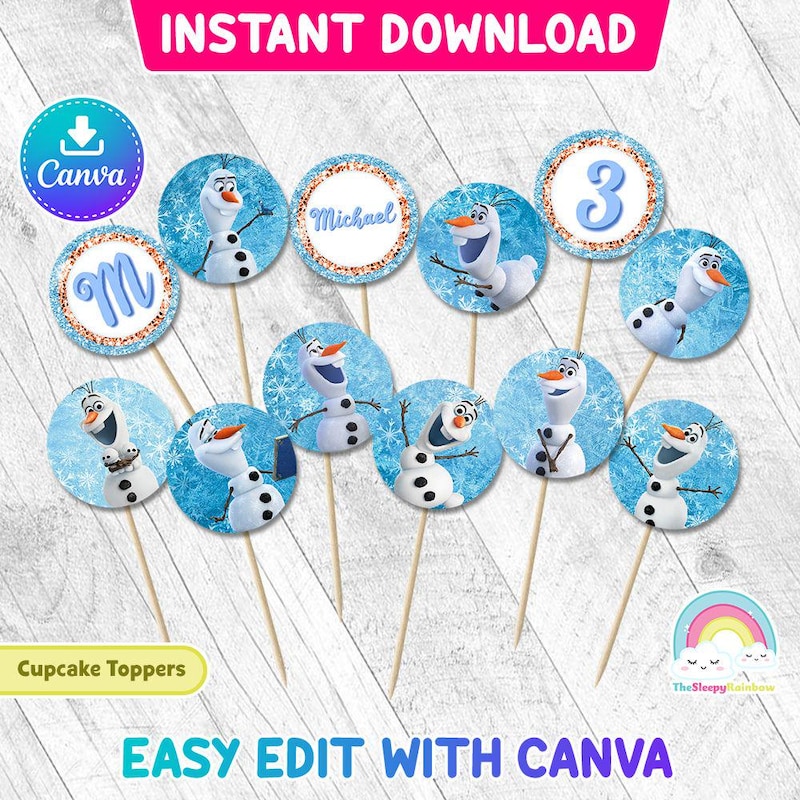 Olaf Cupcake Topper - Etsy