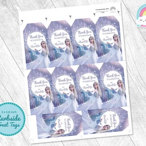 Elsa White Dress Frozen Birthday Party Favor Tags Elsa Frozen Gift ...