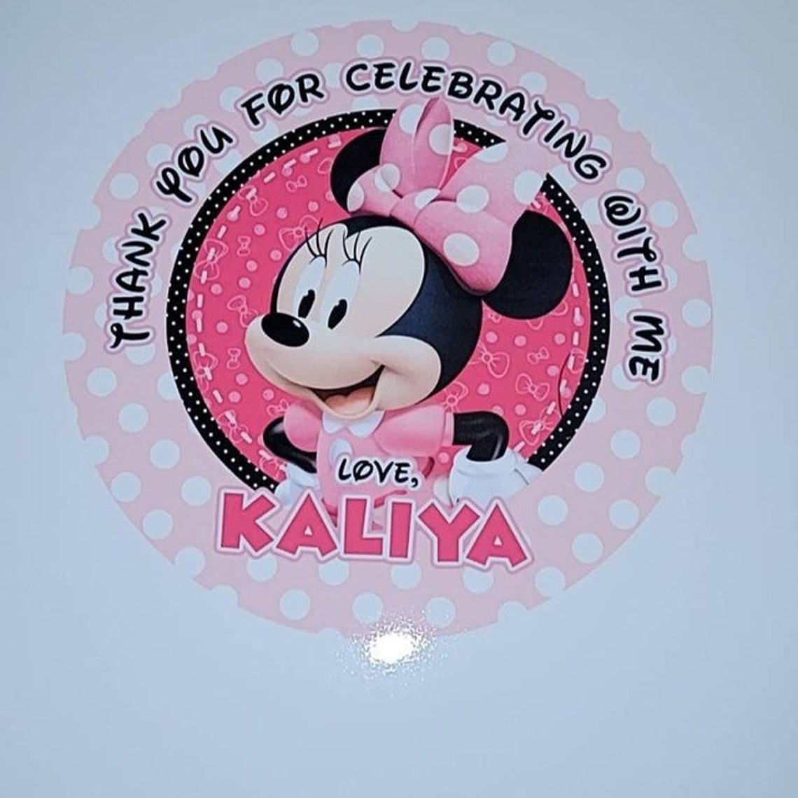 Minnie Mouse 3 Inch Round Sticker Birthday Party Favor Tags - Etsy