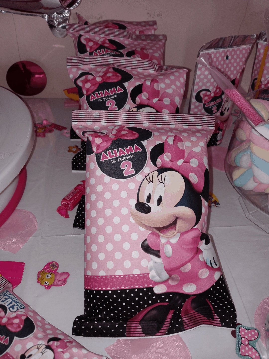 Minnie Mouse Birthday Party Chip Bags Wrapper Label Minnie - Etsy