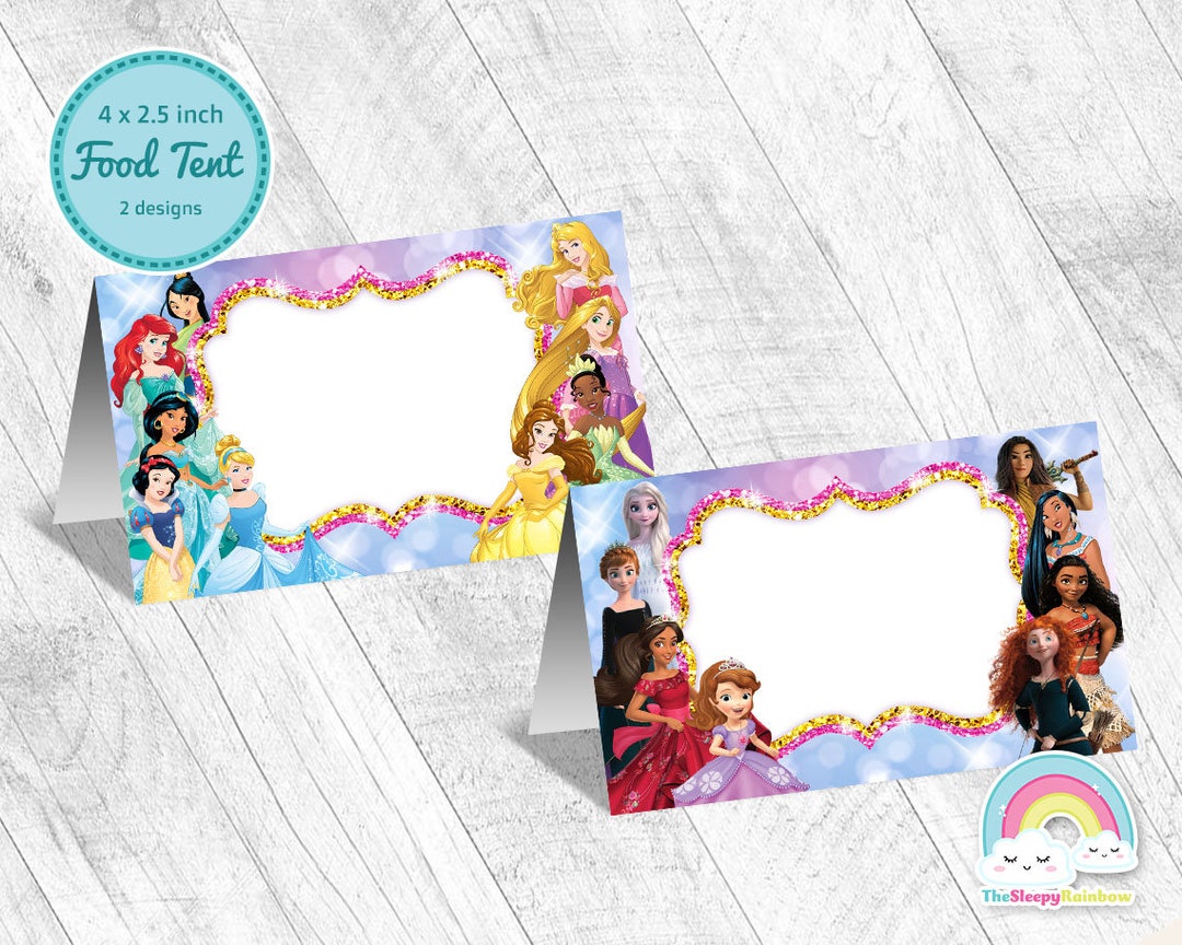 Princess Food Tent Birthday Party Printable All Princess Food Label ...