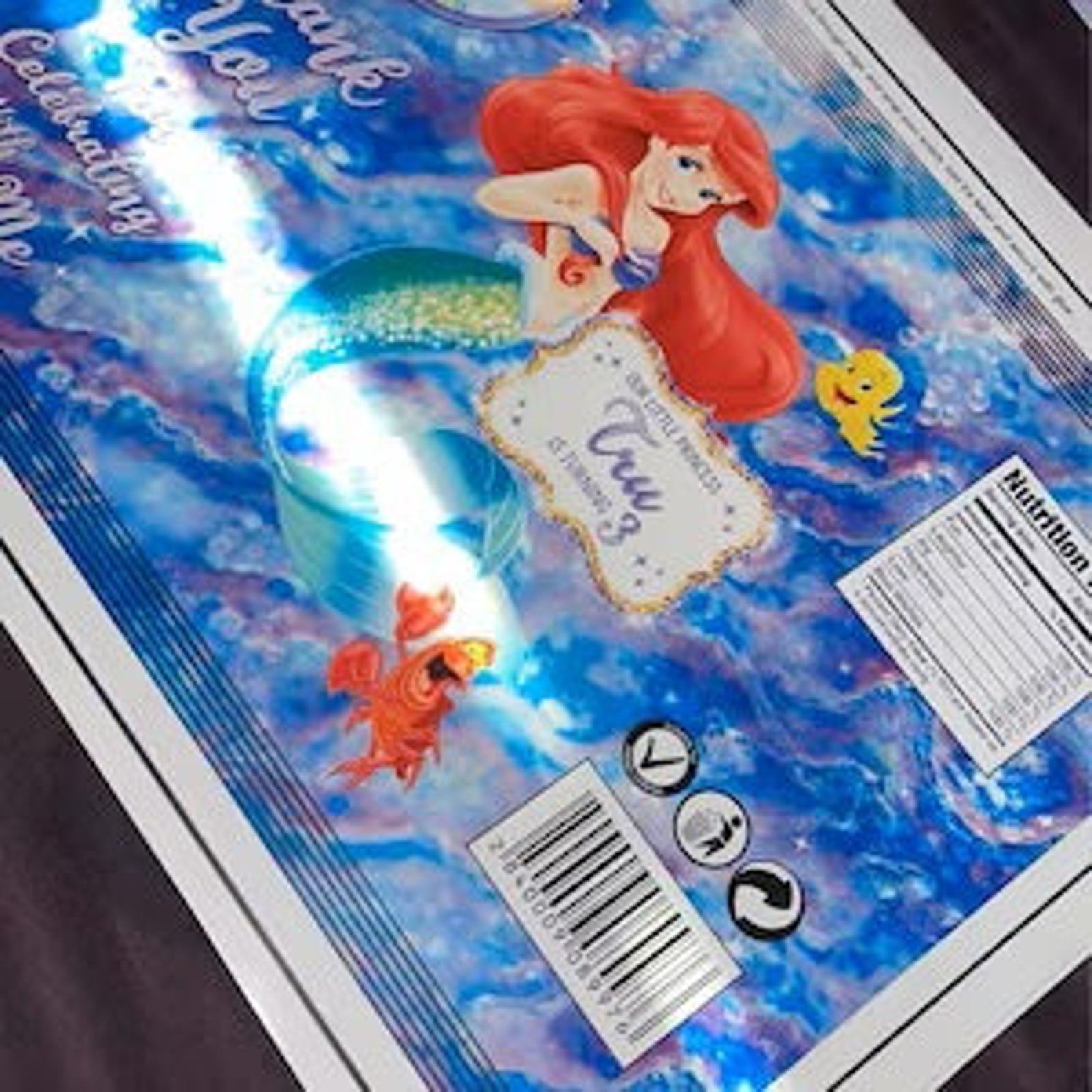 Little Mermaid Birthday Party Chip Bags Wrapper Label Little Mermaid ...
