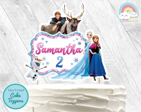 Frozen Elsa Anna Kristoff Sven Olaf Birthday Party Cake - Etsy