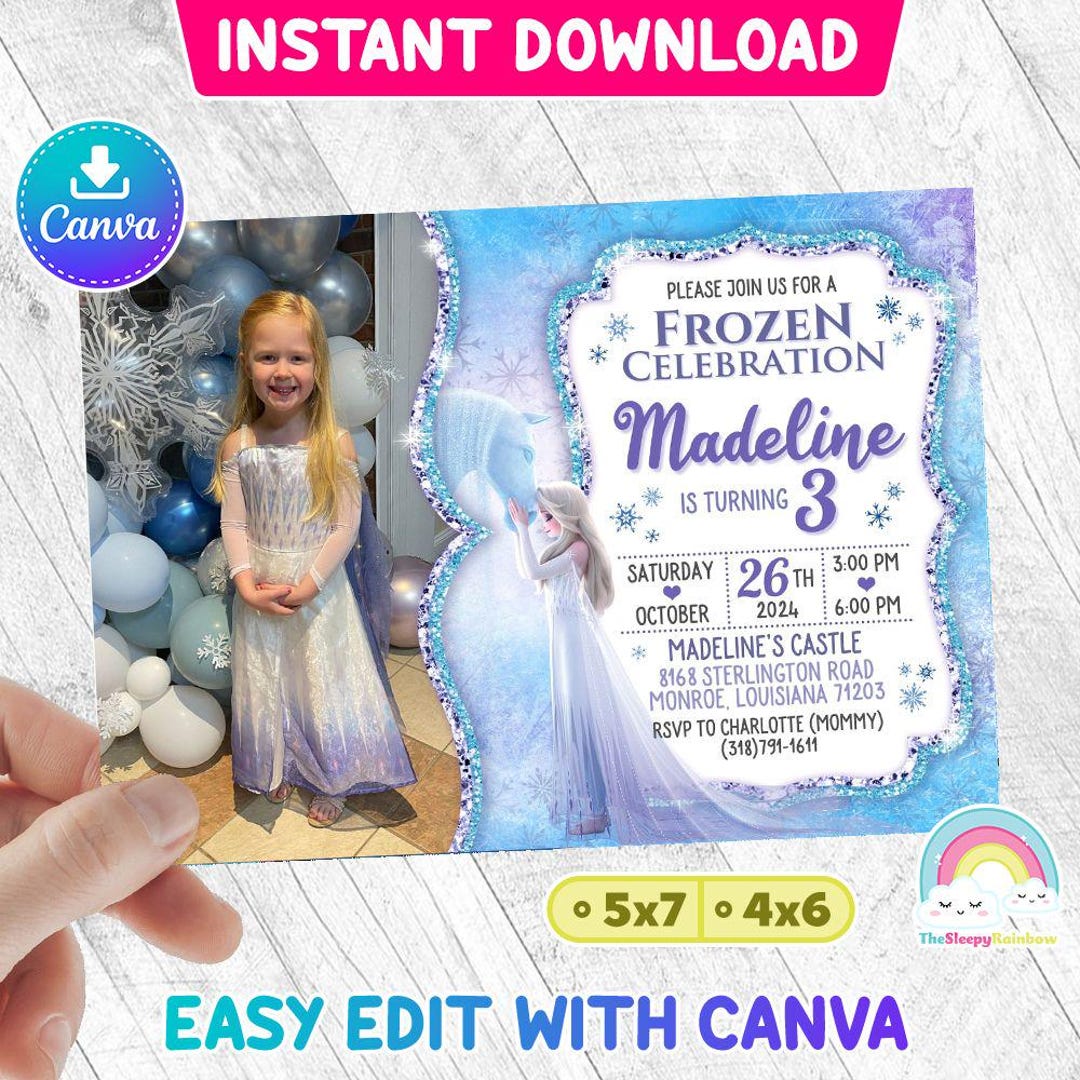 Frozen 2 Elsa the Nokk Invitation Birthday Invite Party ELSA Nokk ...