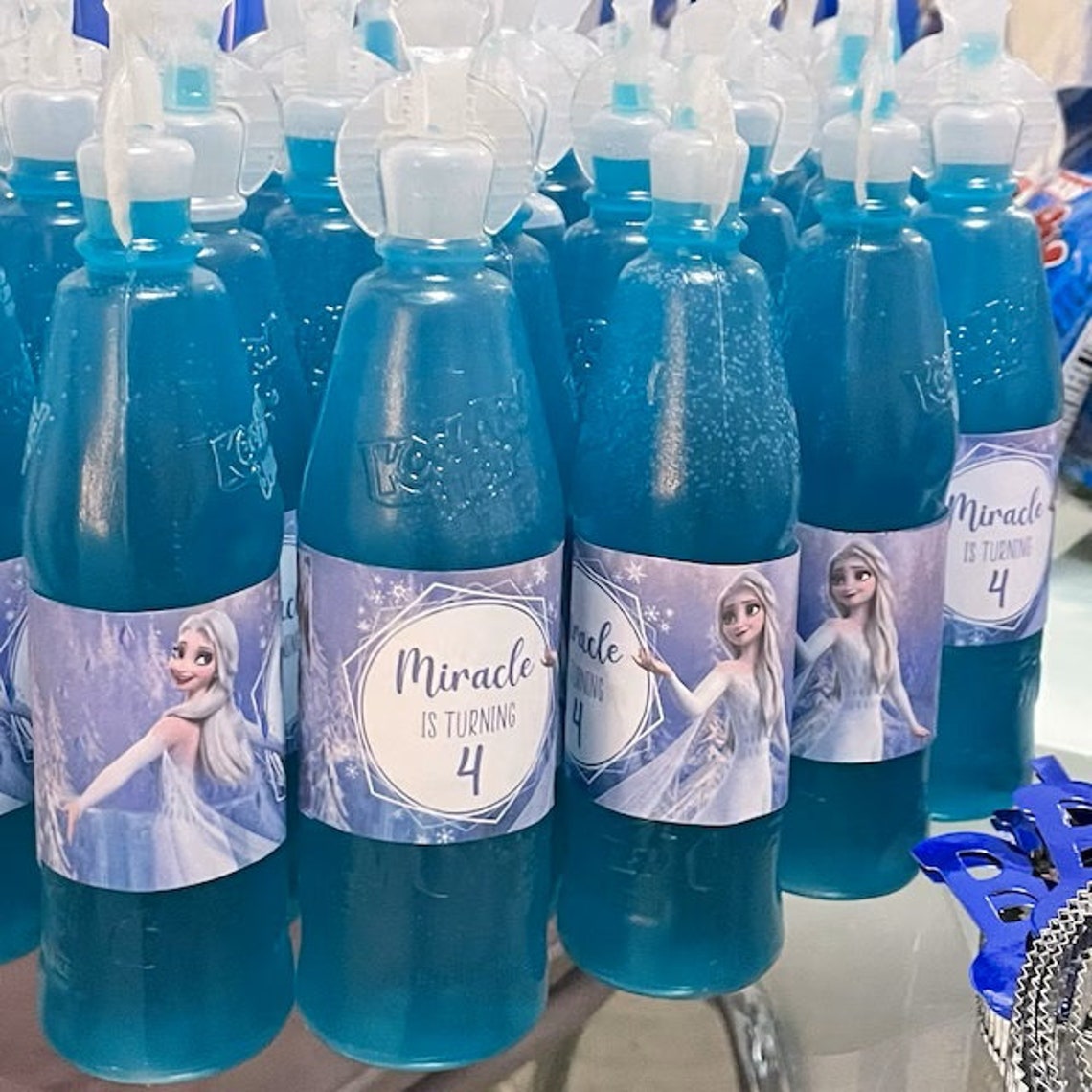 Elsa White Dress Frozen Birthday Party Bottle Label Elsa Frozen Water ...