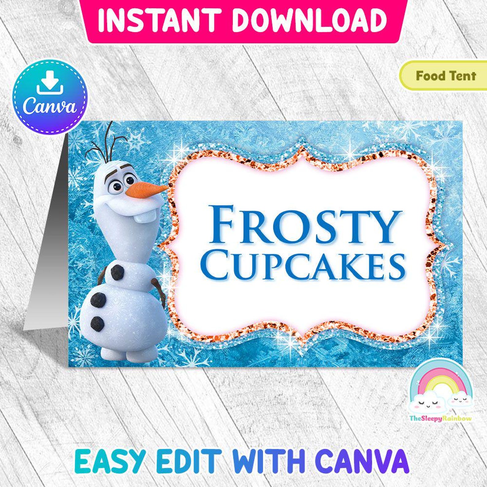 Frozen Olaf Food Tent Birthday Party Printable Frozen Food Label 8 ...