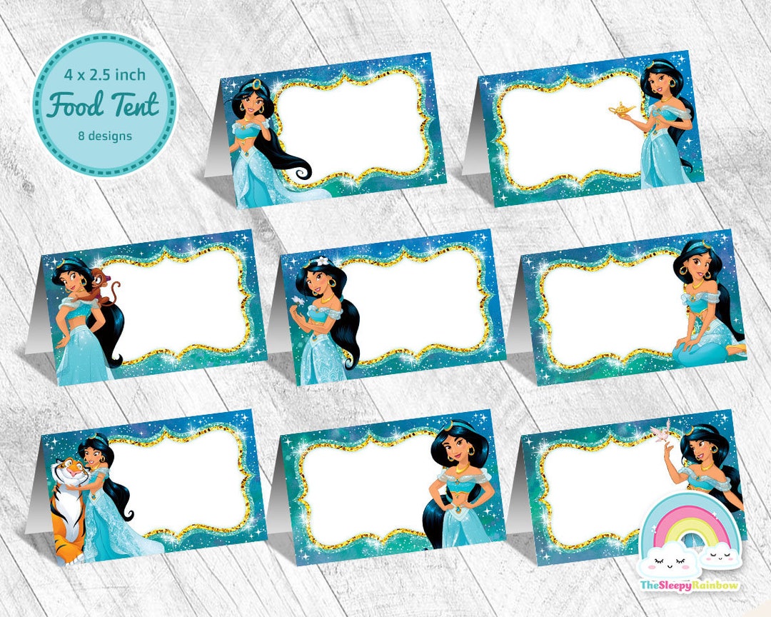 Princess Jasmine Food Tent Birthday Party Printable Aladdin Food Label ...