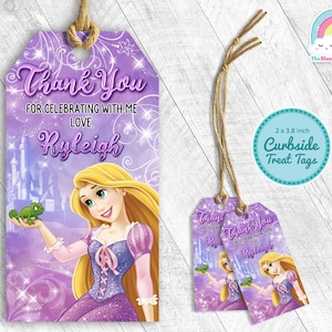 Princess Rapunzel Birthday Party Favor Tags Tangled Gift Treats Tags ...