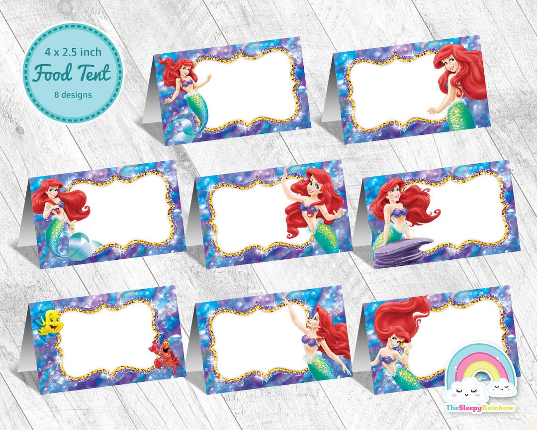Little Mermaid Food Tent Birthday Party Printable Ariel Mermaid Food ...