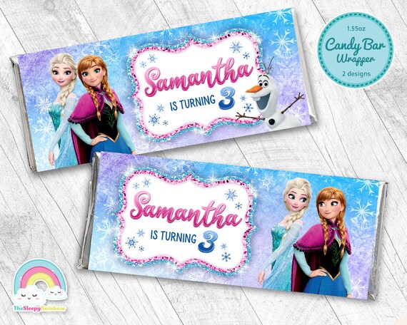 Frozen Birthday Party Candy Bar Wrapper Frozen Elsa Anna - Etsy