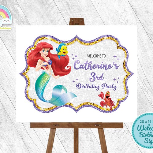 Little Mermaid Ariel Welcome Sign Little Mermaid Ariel - Etsy