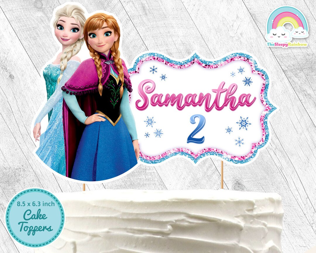 Frozen Elsa Anna Birthday Party Cake Toppers Frozen Printable Birthday ...