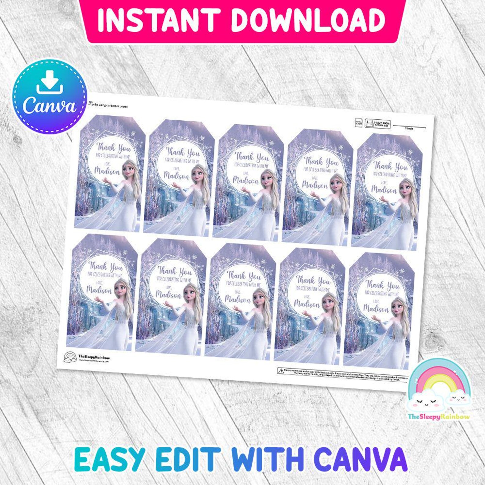 Elsa White Dress Frozen Birthday Party Favor Tags Elsa Frozen Gift ...