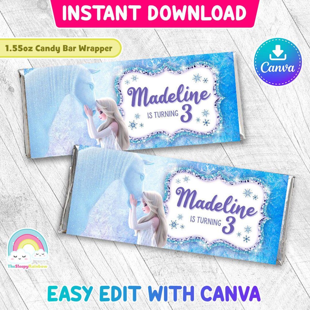 Frozen 2 Elsa the Nokk Candy Bar Wrapper Frozen Elsa Nokk Chocolate Bar ...