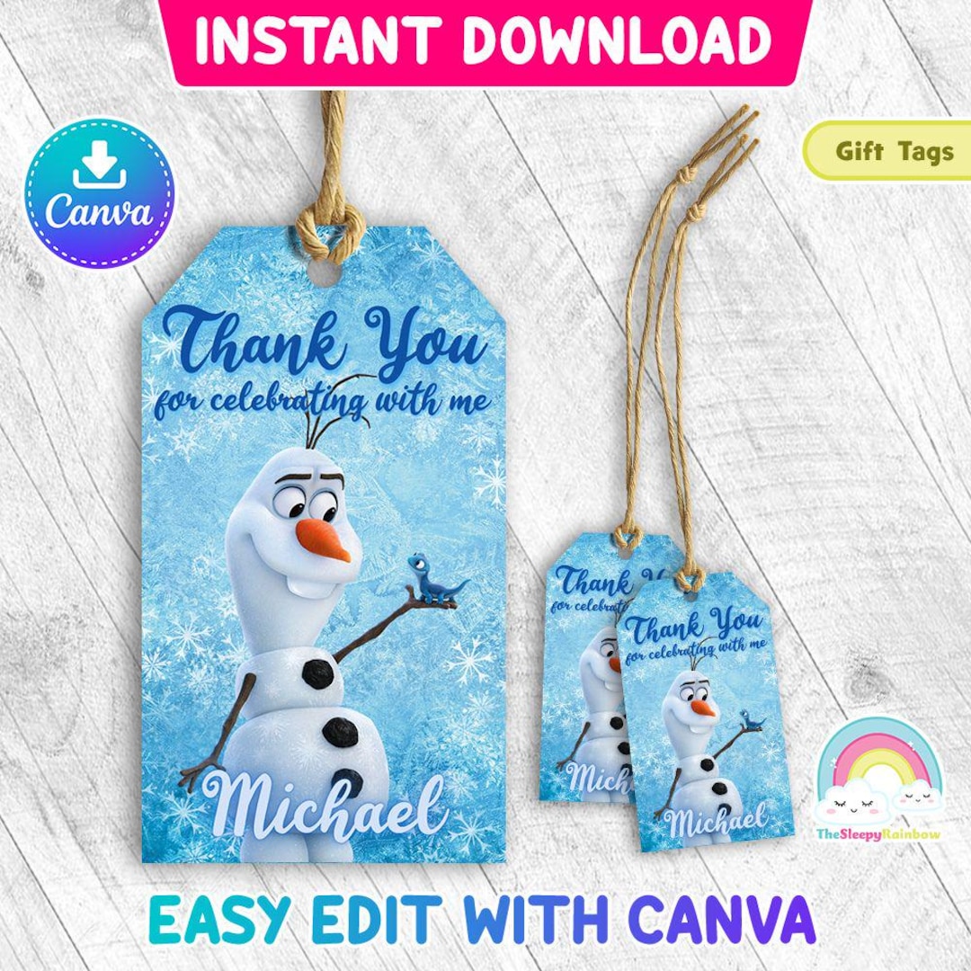 Olaf Frozen Boy Bruni Birthday Party Favor Tags Olaf Frozen Boy Bruni ...