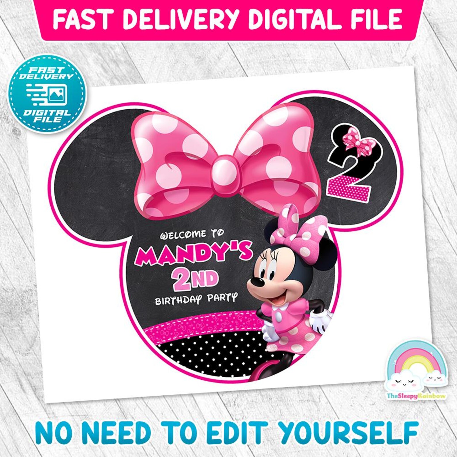 Minnie Mouse Welcome Birthday Sign Minnie Pink Bow Tique Bowtique Door ...