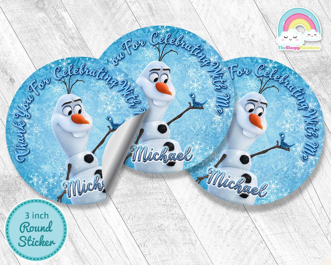 Frozen Olaf 3 Inch Round Sticker Birthday Party Favor Tags Frozen Olaf ...