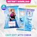 Frozen Elsa Anna Food Tent Birthday Party Printable Frozen Food Label 8 ...