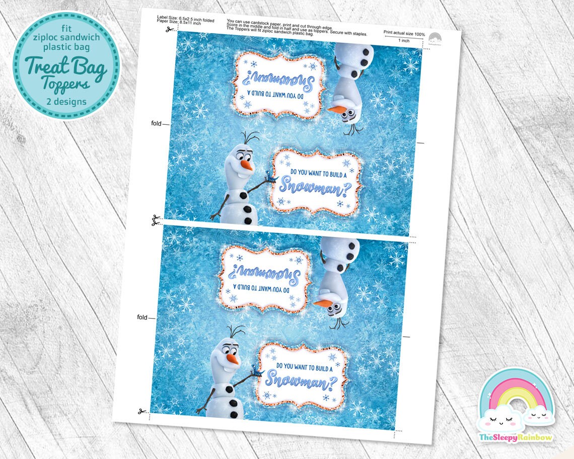 Olaf Frozen Do You Wanna Build a Snowman Birthday Party Treats - Etsy