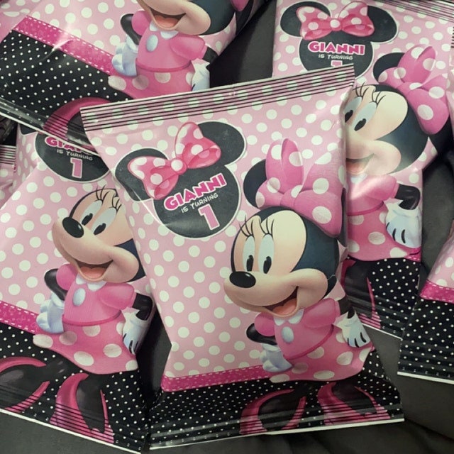 Minnie Mouse Birthday Party Chip Bags Wrapper Label Minnie - Etsy