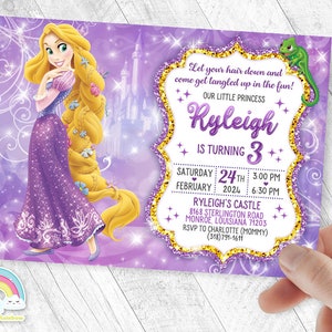 Princess Rapunzel Invitation Birthday Invite Party Tangled Invites ...
