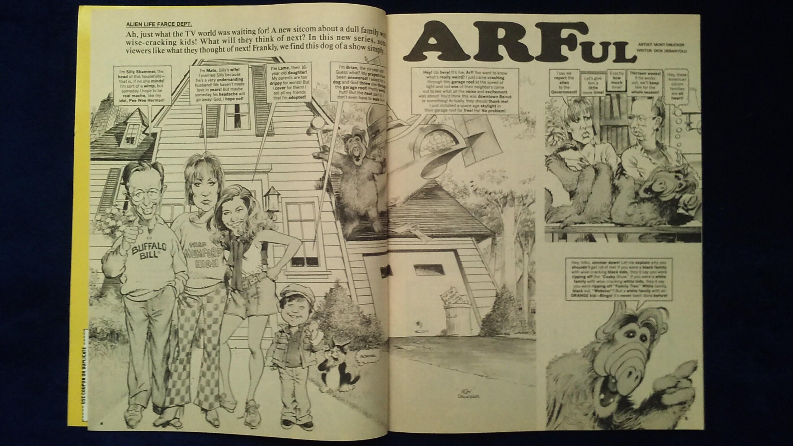 Mad Magazine, No 272, July 1987, Alf on Cover, Alfred E Neuman, Witless ...