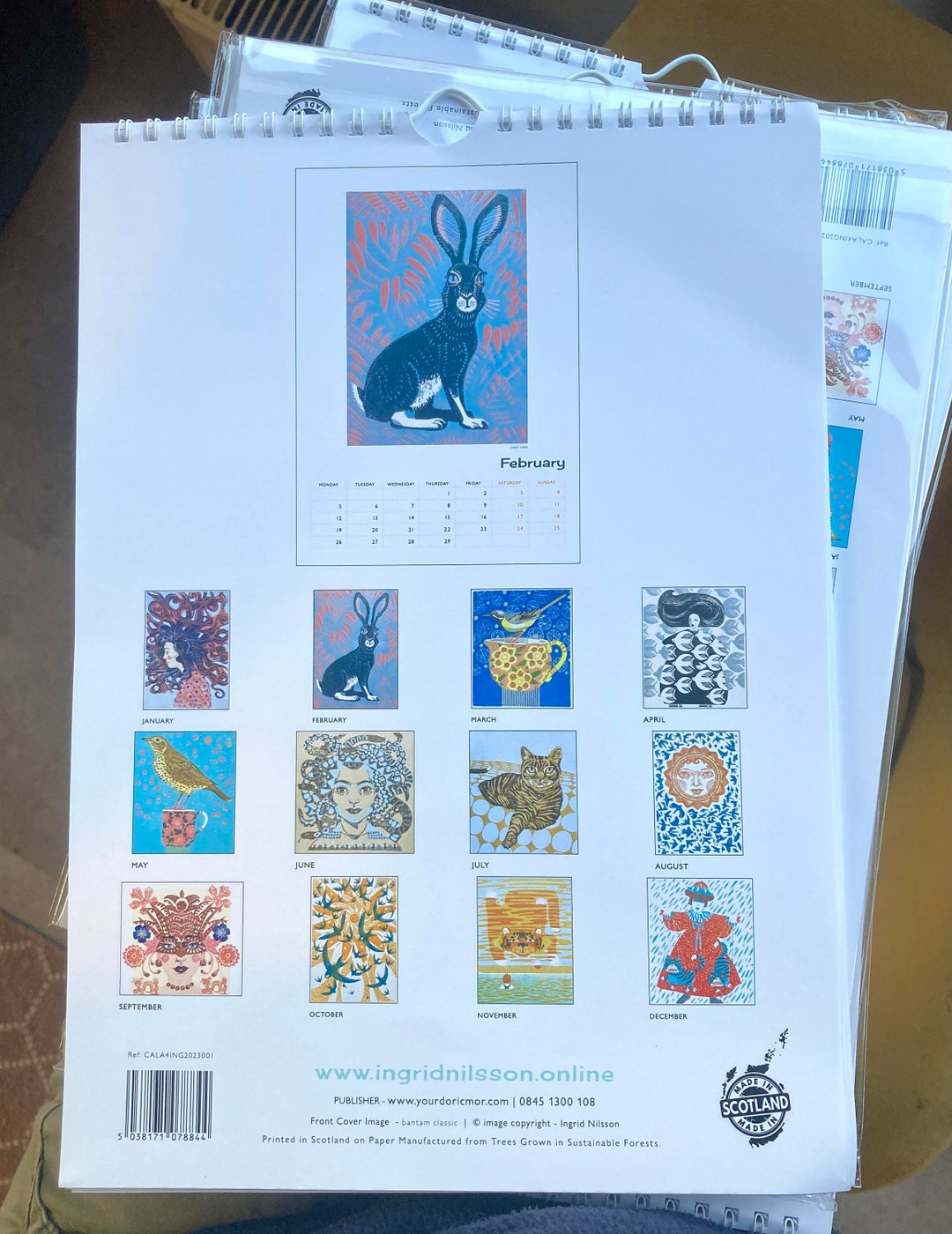 Calendar for 2024 Featuring 12 Linocuts From Ingrid Nilsson ...