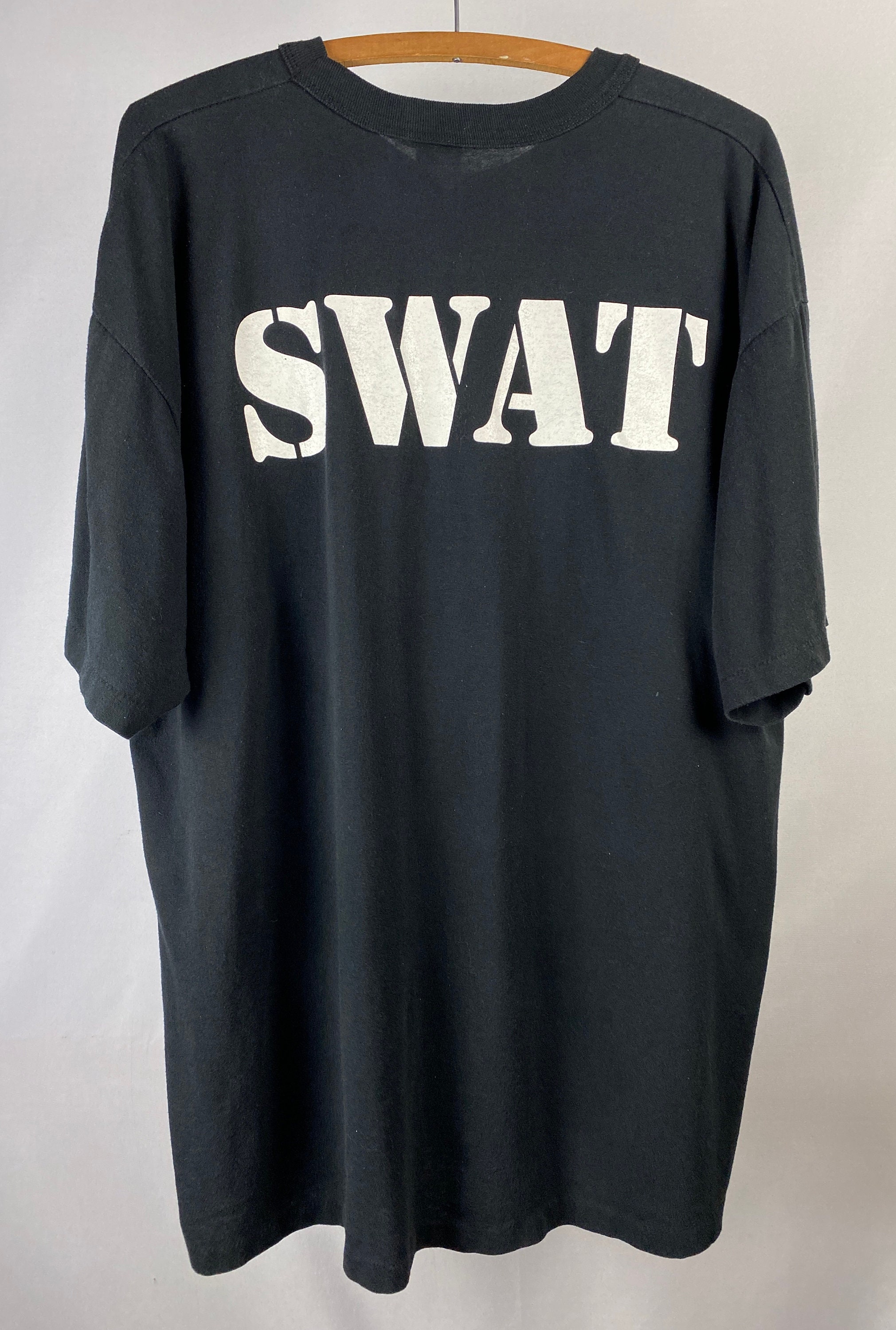 Tee Swing Vintage 90s SWAT Team Double Sided Graphic T-shirt Made in ...