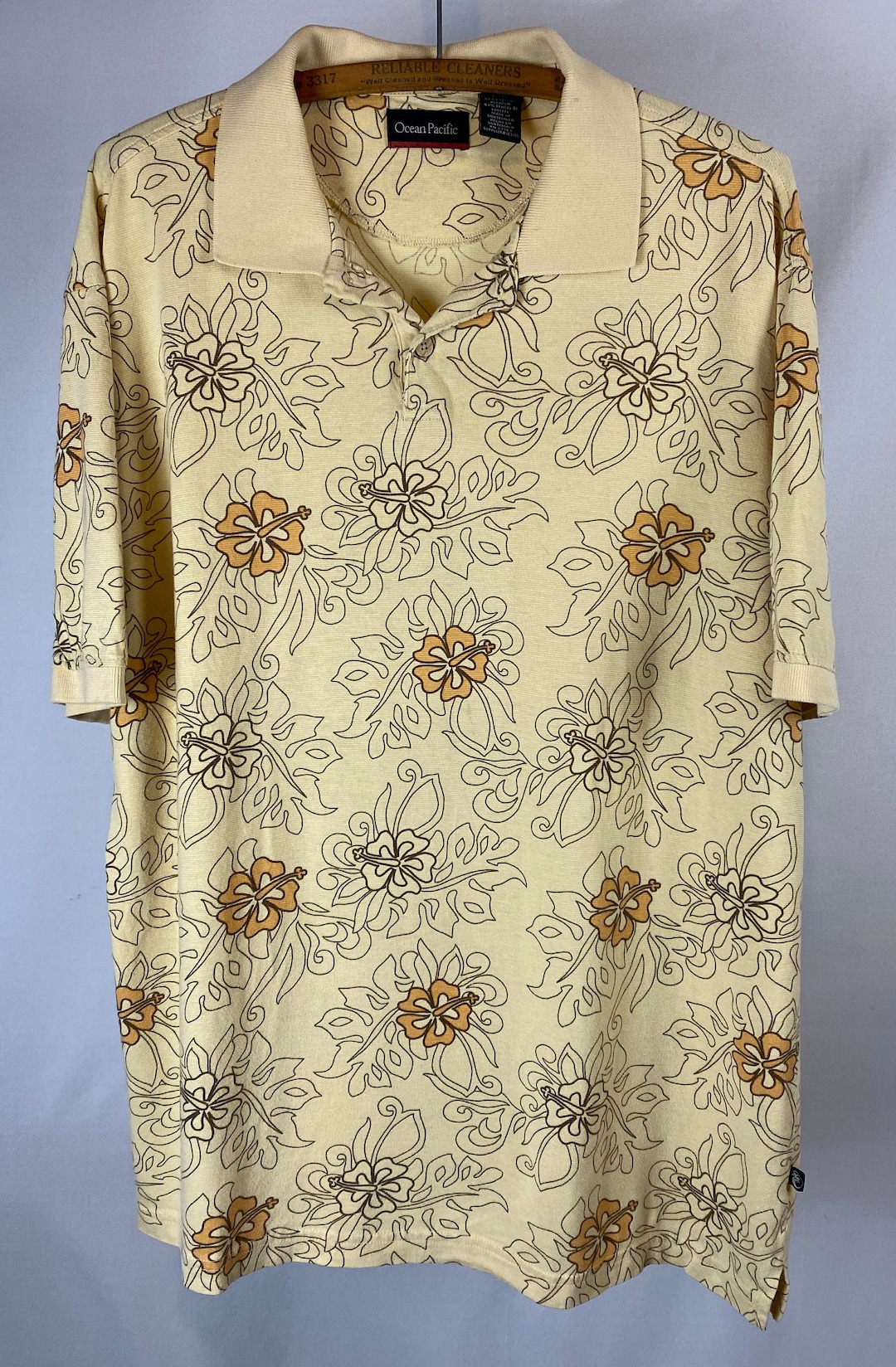90s Y2k OCEAN PACIFIC All Over Print Floral Flower Print Polo | Surf ...